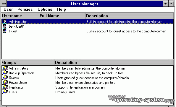 Operating System Screenshot: microsoft winnt31 03