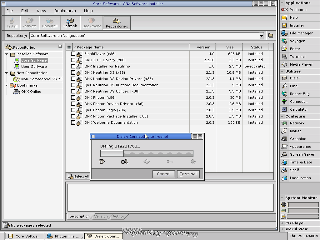 Operating System Screenshot: os qnx621 04
